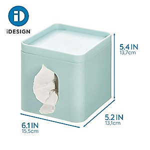 iDesign Cade Bathroom Accessories, 15.5 cm x 13.1 cm x 13.7 cm, Soft Aqua