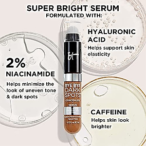 IT Cosmetics Bye Bye Dark Spots Concealer with 2% Niacinamide, Hyaluronic Acid & Caffeine - Medium Coverage, Natural Finish - 22 Light Neutral, 0.22 fl. oz