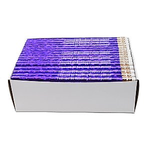 Pencil Guy Promotional Personalized Imprinted Glitz Round Pencils- 500 per box Purple