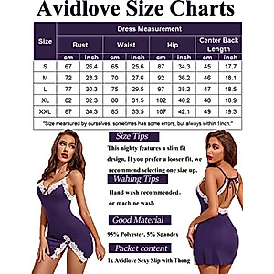 Avidlove Womens Night Gowns for Sleeping Womens Nightgowns Sexy Intimates Lingerie Womens Sexy Nightie (Navy Blue, L)