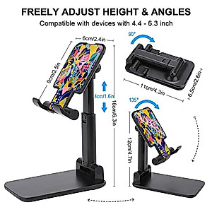 Hand Drawn Abstract Floral Funny Foldable Desktop Cell Phone Holder Portable Adjustable Stand Desk Accessories