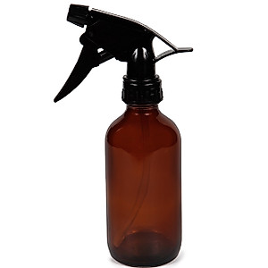 Vivaplex, 2, Large, 8 oz, Empty, Amber Glass Spray Bottles with Black Trigger Sprayers
