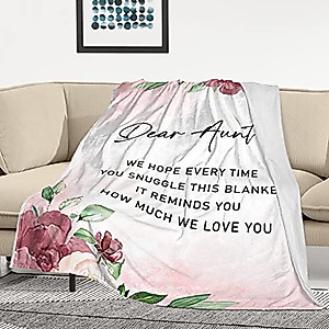 KOLVIIV Aunt Gifts from Niece, Birthday Gifts for Aunt Blanket Auntie Gifts from Niece or Nephew Throws Blanket 50" x 60"
