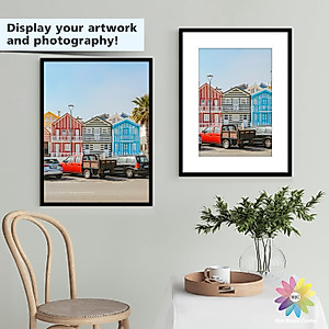 MBC MAT BOARD CENTER, Pack of 10-18x24 Pre-Cut 13x19 - White Mats - for Pictures, Photos, Framing - Kit Includes: 10 White Backboards and 10 Clear Bags - Acid Free, 4-ply Thickness, White Core