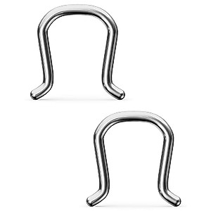 Ocptiy 16G G23 Titanium Septum Rings Piercing Jewelry for Women 16 Gauge Implant Grade Septum Ring U Shaped Hypoallergenic Medical Steel Metal Septum Nose Rings Hoop Piercing Jewelry Retainer Men 8mm