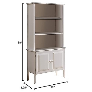 Kings Brand Furniture Wood Bookcase with Doors, White