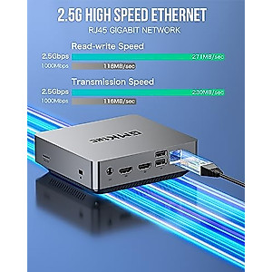 GMKtec Mini Gaming PC AMD Ryzen 5 5600U(6C/12T, 4.2 GHz), Mini Gaming Computer 16GB DDR4 512GB M.2 SSD Windows 11 Pro Desktop Computer, Mini Computers 4K Triple Displays BT5.2/WiFi 6 2.5G Ethernet