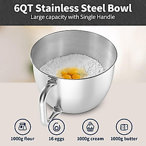 Stand Mixer, 6 QT 600W Tilt-Head Dough Mixer, 6+P speed Mixers Kitchen Electric Stand Mixer with Stainless Steel Bowl, Dishwasher-Safe Dough Hook, Flat Beater, Wire Whisk, Splash Guard, Black