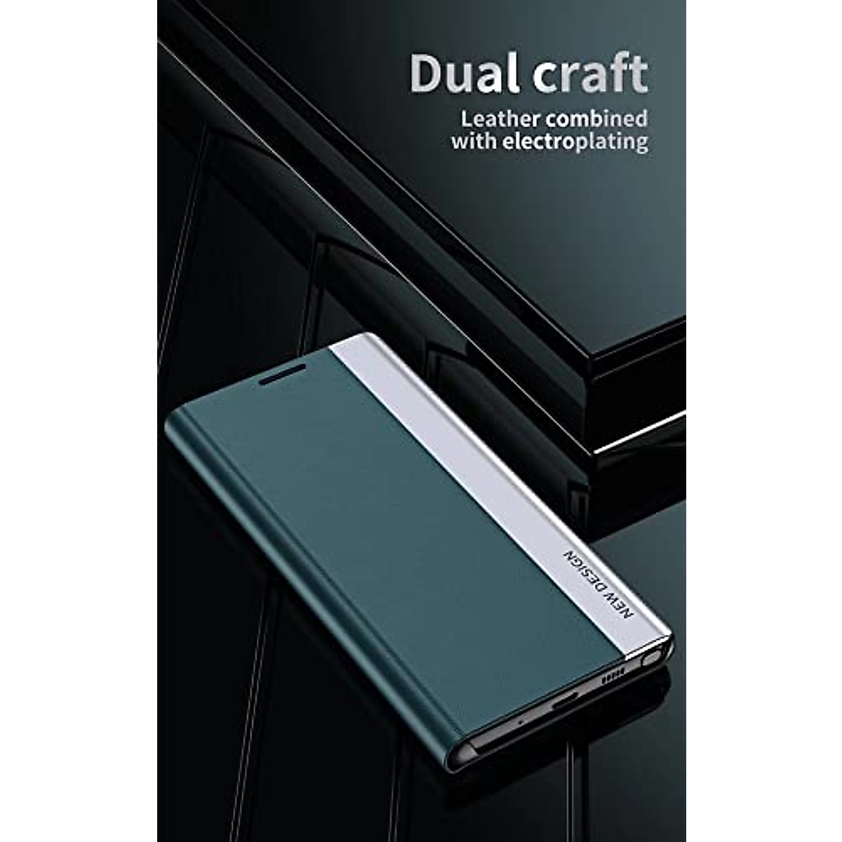 YukeTop Cover for Oppo Reno2 F Case, Smart Flip Case, with Stand, Leather + PC, Cover Protection for Oppo Reno2 F.(Green)