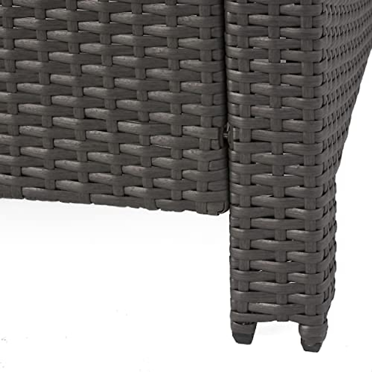 Christopher Knight Home Antibes Outdoor Wicker Loveseat and Table Set with Water Resistant Cushions, 2-Pcs Set, Grey / Silver