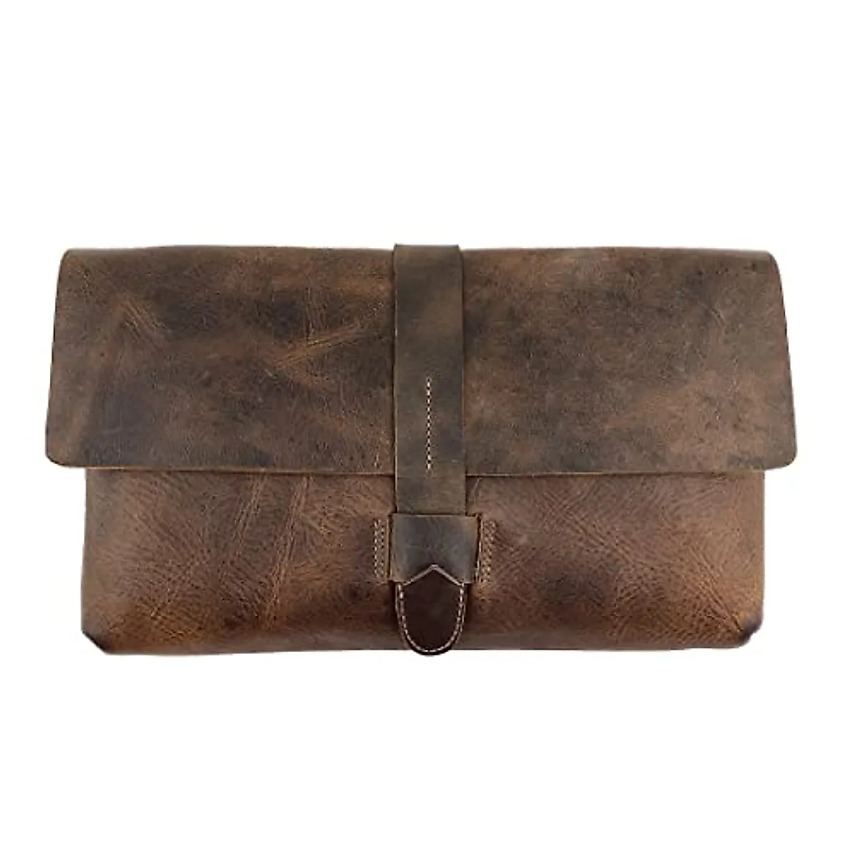 Hide & Drink, Leather Clutch Bag/Handbag/Accessory Organizer/Phone Bag/Case, Handmade Includes 101 Year Warranty :: Bourbon Brown