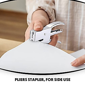 Heavy Duty Plier Stapler Heavy Duty Office Stapler Handheld Plier Stapler 50 Sheet Capacity Desk Staplers Metal Handheld Staplers for School Office (Silver, 3 Pieces)
