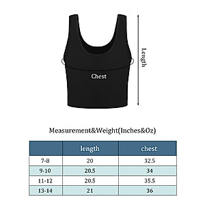 6 Pieces Girls Dance Tank Tops Racerback Crop Tank Tops Sleeveless Dance Top for Ballet Teens Gymnastics Dancewear (White, Gray, Navy, Green, Black, 9-10 Years)