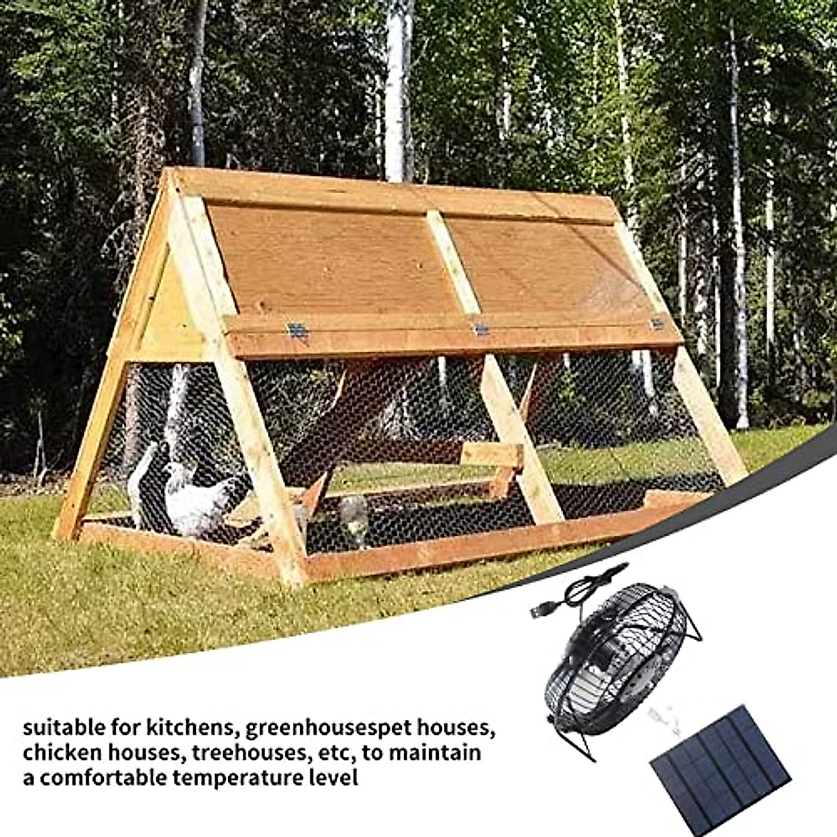 5w Solar Powered Exhaust Fan for Shed Fan Waterproof Solar Powered Fan Kit for Chicken Coop, Pet Houses, and Windows, Solar Fan for Greenhouse USB Solar Roof Fan Cool Stuff