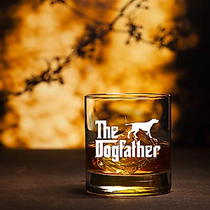 Perfectinsoy The Dogfather Whiskey Glass Gift Box, Perfect Birthday Gifts for Dog Dad, Dog Mom, Animal Rescue or Vet Tech, Colleague, Dog Lover Gifts for Dog Dad, Veterinarian Gifts for Men & Women