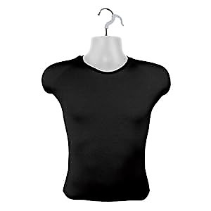 SSWBasics Male Molded Shatterproof Frosted Hanging Shirt Form with Hook - Fits Men's Sizes