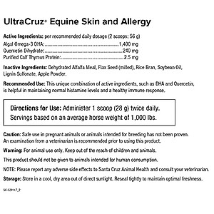 UltraCruz Equine Skin and Allergy Supplement for Horses, 10 lb, Pellet (80 Day Supply)