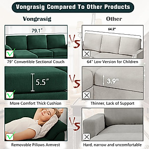 Vongrasig 79" Convertible Sectional Sofa Couch