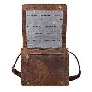 ANTONIO VALERIA Albert Brown Premium Leather Messenger Bag for Men