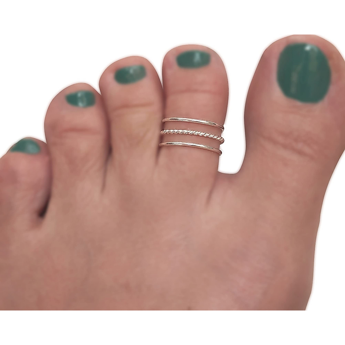 Handmade Silver Triple Band Adjustable Toe Ring, 925 Sterling Silver, Classic 3 Row Dainty Open Toe, Pinky or Knuckle Rings for Women, By MiYa Jewelry Creations