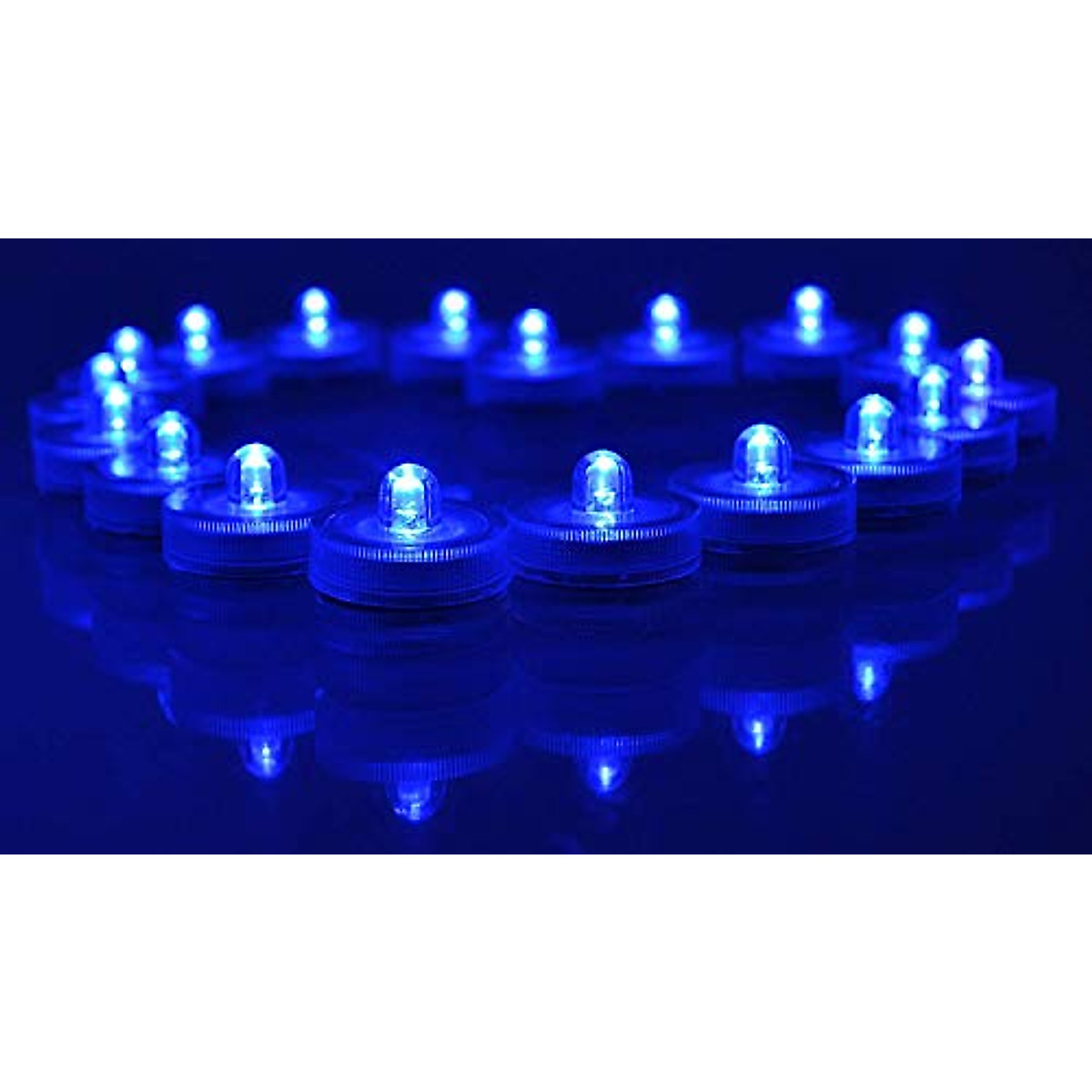 SAMYO Set of 12 Waterproof Wedding Submersible Battery LED Tea Lights Underwater Sub Lights- Wedding Centerpieces Party Decorate (Blue)