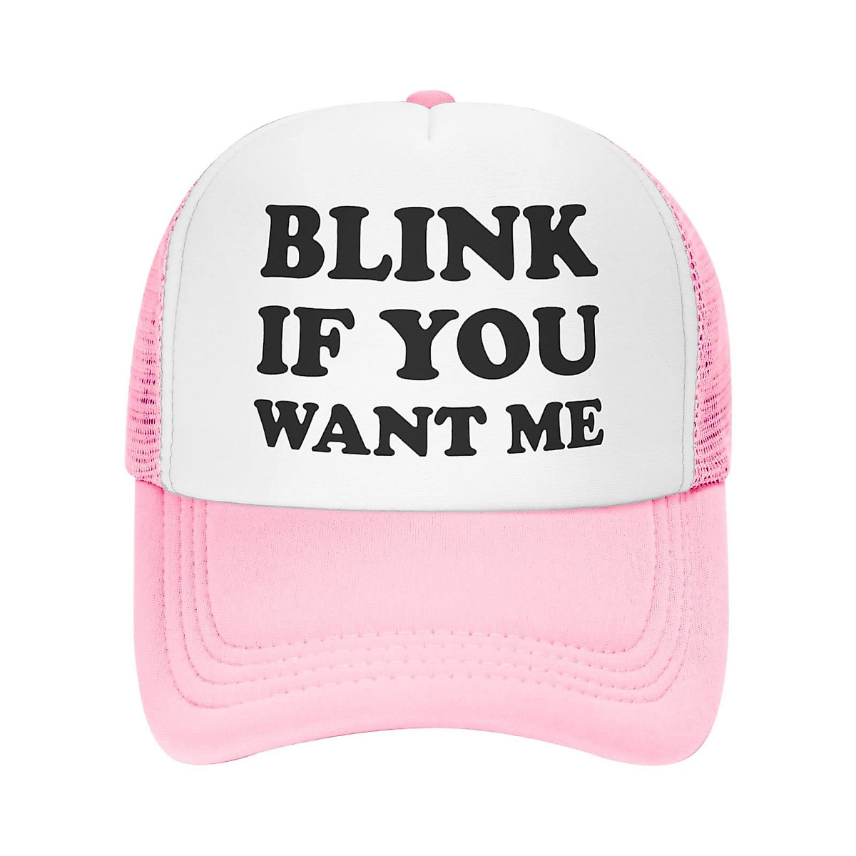 Piuuixe Blink IF You Want ME Funny Baseball Cap Trucker Hats Sports Hat Men Women Pink
