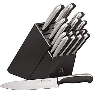 HENCKELS Everedge Plus Knife Block Set, 17 Piece, Black