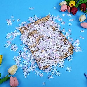 CCINEE 800pcs Glitter Snowflake Confetti White Decorative Snowflake Scatter Confetti for Christmas Birthday Party Wedding Home Decoration