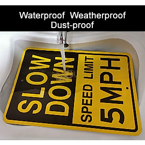 Joffreg Slow Down Speed Limit 5 MPH Sign,17 x12 Inches,Reflective Aluminum (2 Pack)