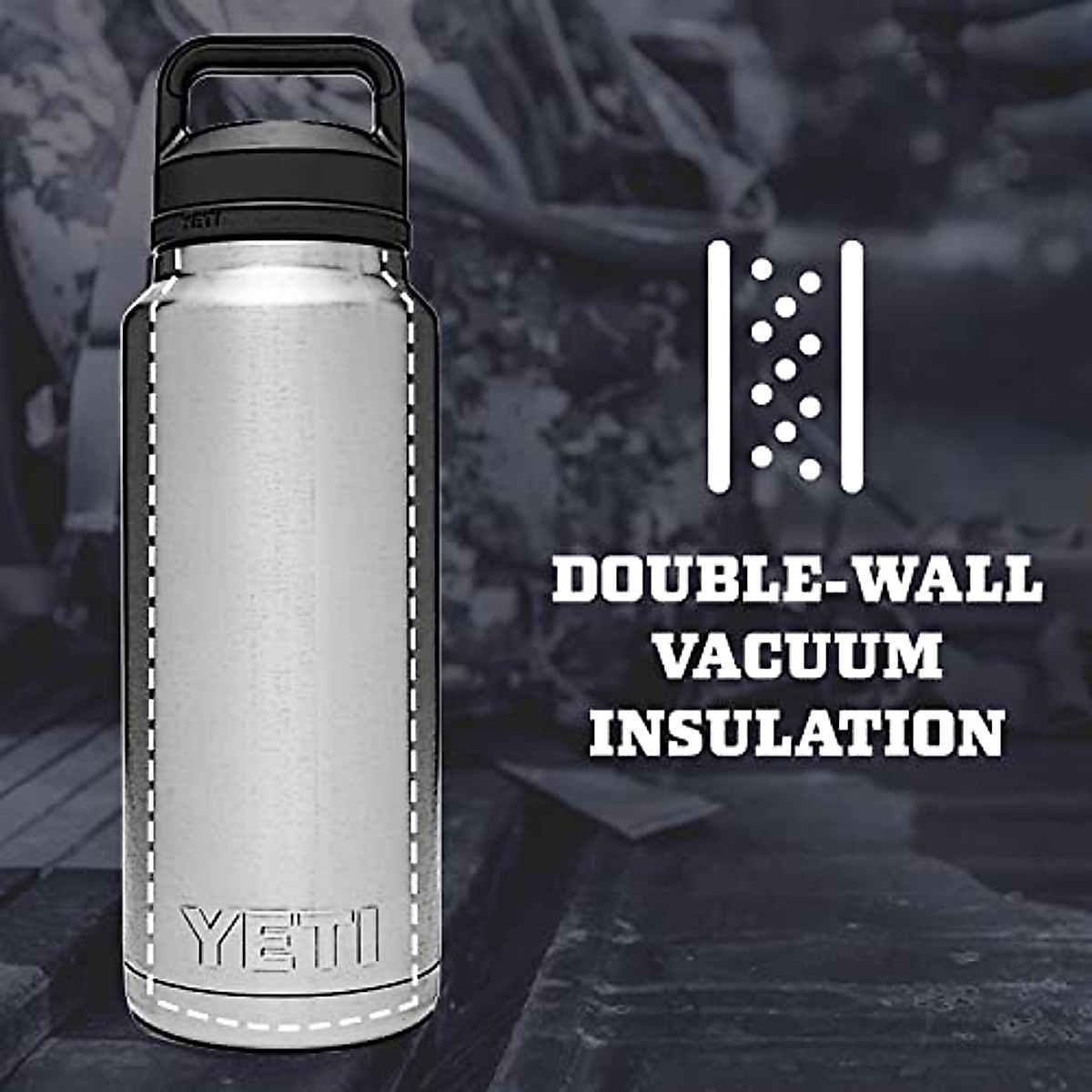 YETI Rambler 46 oz Bottle, Vacuum Insulated, Stainless Steel with Chug Cap, Nordic Purple