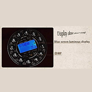 DSDD Retro Phone,Antique Style Telephone with Wood and Metal Body, Functional Rotary dial and Socket Red Telephone,Office,Hotel