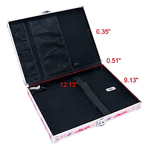 Vaultz Locking Clipboard with Storage - Heavy Duty Metal Clip Board Box Holds 8.5" x 11" Letter-Size Paper or Tablet Device - Key Lock, Floral Pink