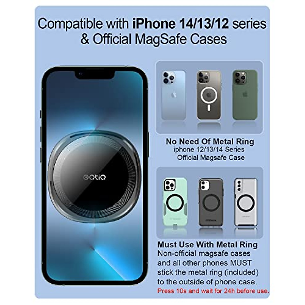 OQTIQ for Tesla Phone Mount for MagSafe Model 3 / Y Accessories Magnetic Car Phone Holder Flip Cover Design 360° Free Rotation for iPhone 14 13 12 Pro Max Mini All Phones Compatible with MagSafe Case