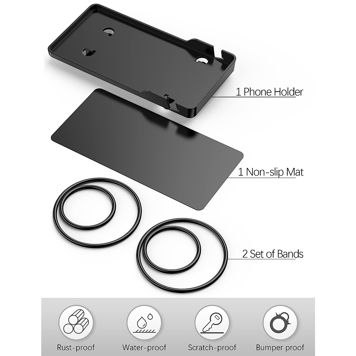 Phone Holder for Peloton Bike And Accessories, Built-in Anti-Slip Silicone mat Mount Tray, Peloton Phone Holder for iPhone, iPad - Easy Installation