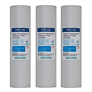 ROR 5-Micron Sediment Spun Polypropylene Filtration 3 Pack Replacement Cartridges, 10"x2.5"