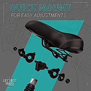 Most Comfortable Bike seat from Life's Best Brand - Kids Love it - Pain Free Universal Saddle - Great Exercise Bike seat - Mountain Bike - Cruiser - Any Age
