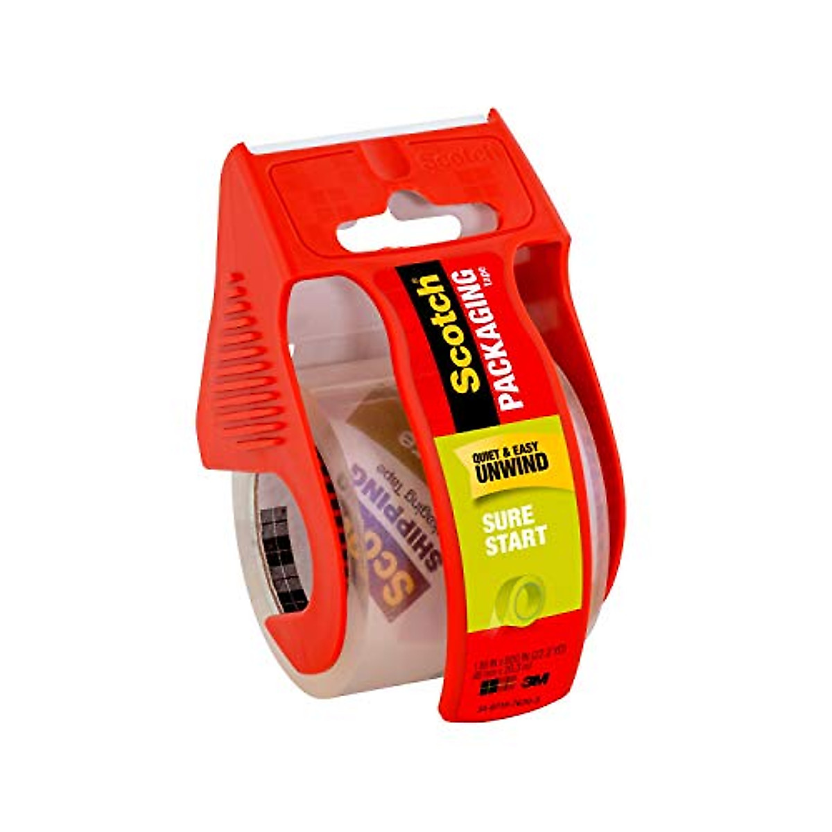 Scotch Sure Start Packing Tape, Clear, Quiet Unwind and Easy Start, Moving Supplies, 1.88 in. x 22.2 yd., 6 Tape Rolls with Dispensers