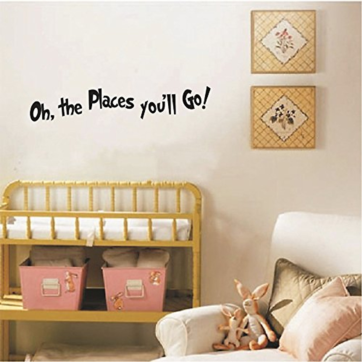 DNVEN Quotes Decals Oh The Places You'll Go Wall Stickers Removable DIY Vinyl Word Arts Murals for Children Bedrooms Family Playrooms Classrooms 35 inches x 6 inches