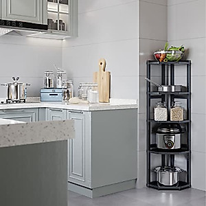 Auroglint Pan Organizer Rack for kitchen, Adjustable Pan Pot Rack with 5 Tiers, Heavy Duty Pot Organizer Premium Kitchen Organization