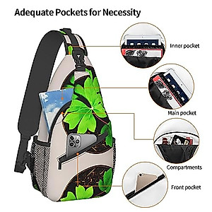SSIMOO St Patricks Day Leaves Fashion Chest Bag,Travel Bag,Light And Comfortable Satchel-Multi-Purpose Small Backpack