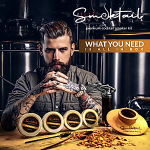 Cocktail Smoker Kit by Smoktail - Bourbon Smoker Kit - Experience The Perfect Blend of Bourbon and Smoke Best Gift to Men and Women (Without Butane) (Premium Kit)