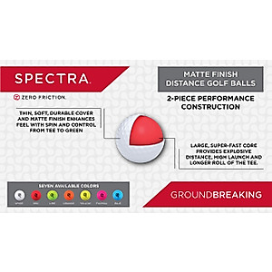 Zero Friction Super Sleeve, 7 Matte Finish Golf Balls Value Pack, Multicolor