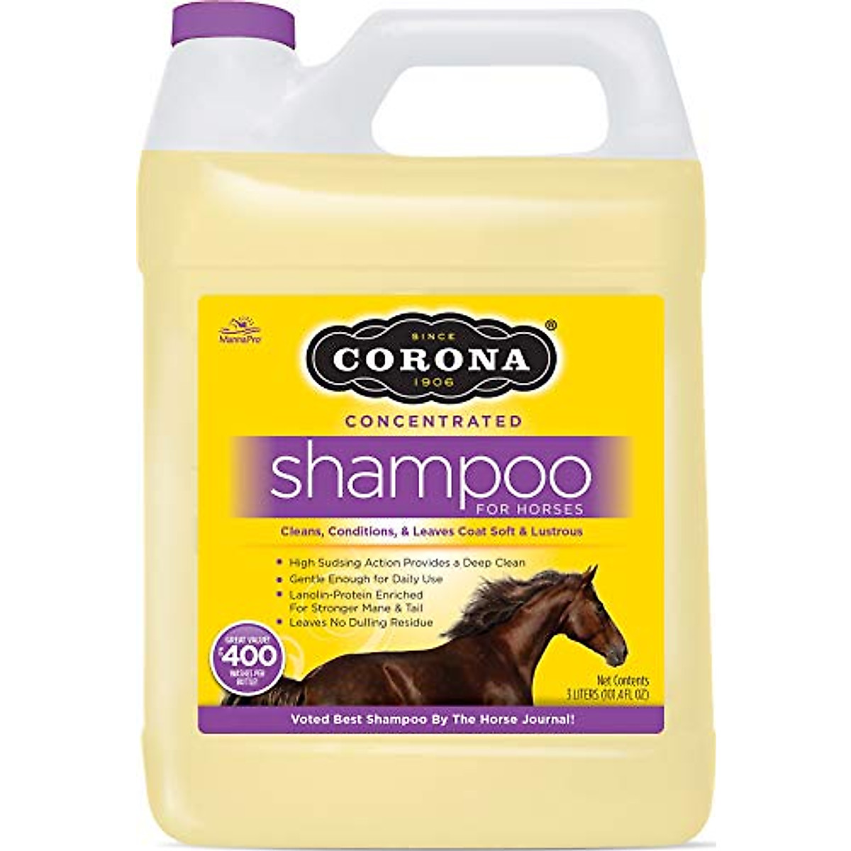 Corona Concentrated| Deep Cleaning Shampoo for Horses, 3 Litre