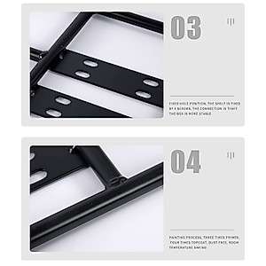 BigKing Food Delivery Box Rack Rear Grille,Electric Bicycle Delivery Box Rack Rear Grille 80kg Loading Seamless Steel Tube Universal for Motorcycle(Flat (53/43))