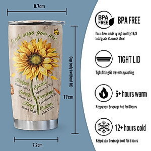 Joyloce Christian Religious Gifts for Women Faith, Inspirational Gifts for Women, Thank You Gifts, Birthday Gift for Women Her Wife Mom Daughter Friend, Sunflower Bible Coffee Mug Cup Tumbler 20oz