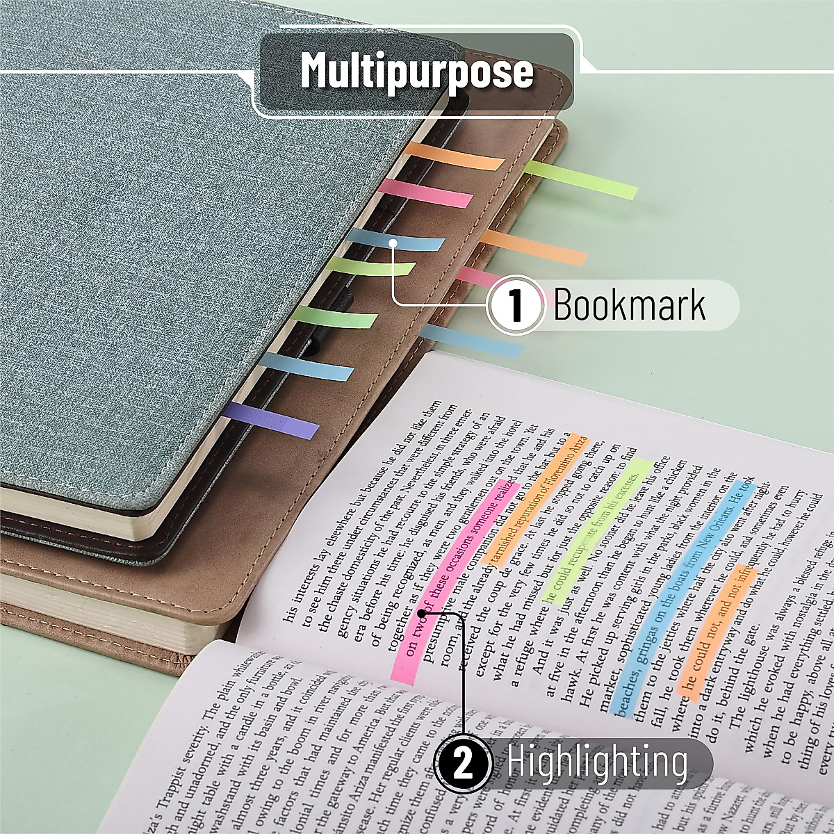 Mr. Pen- Bible Highlighter Tape and Note Set - 331pc Transparent Sticky Index Tabs with Book Highlighter Strips