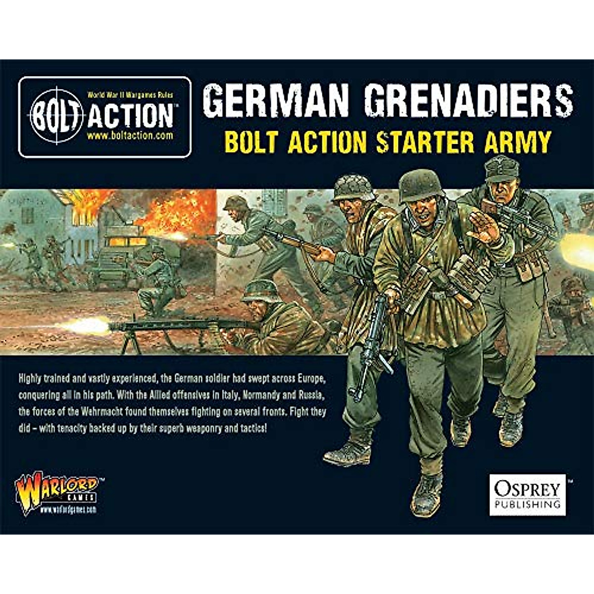 Bolt Action German Grenadiers Starter Army 1:56 WWII Military Wargaming Plastic Model Kits