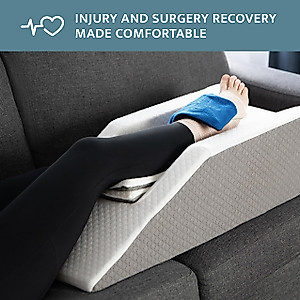 Kӧlbs Single Or Double Leg Elevation Pillow | Post Surgery Leg Pillow | Stylish Chic Jacquard Cover | Ankle Knee and Leg Support Pillow for Injury After Surgery (Adjustable)