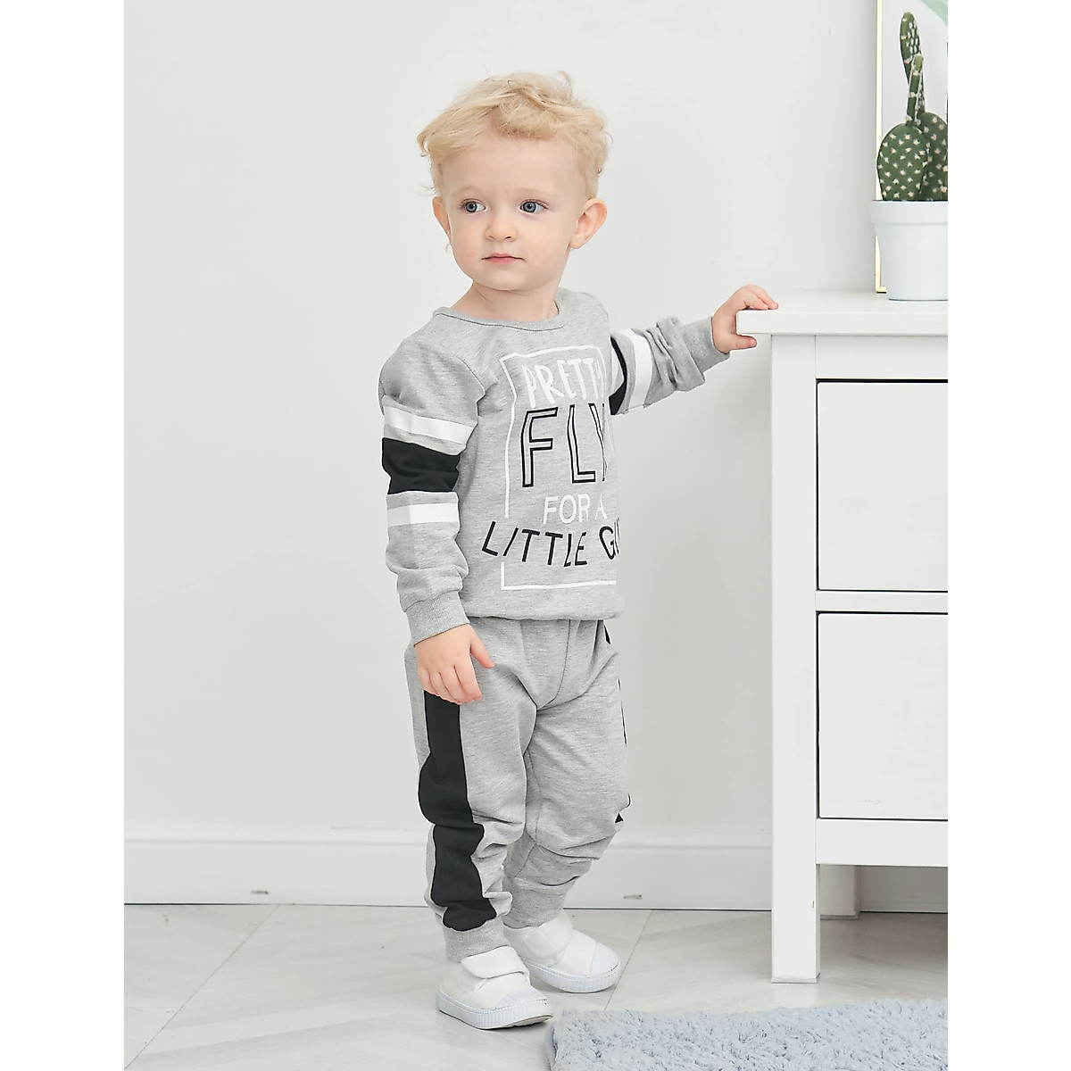 Menglang Toddler Boy Clothes Long Sleeve Pullover Sweatshirt Jogger Pant Sets 2 Piece Outfit 3T 4T Boys Clothes