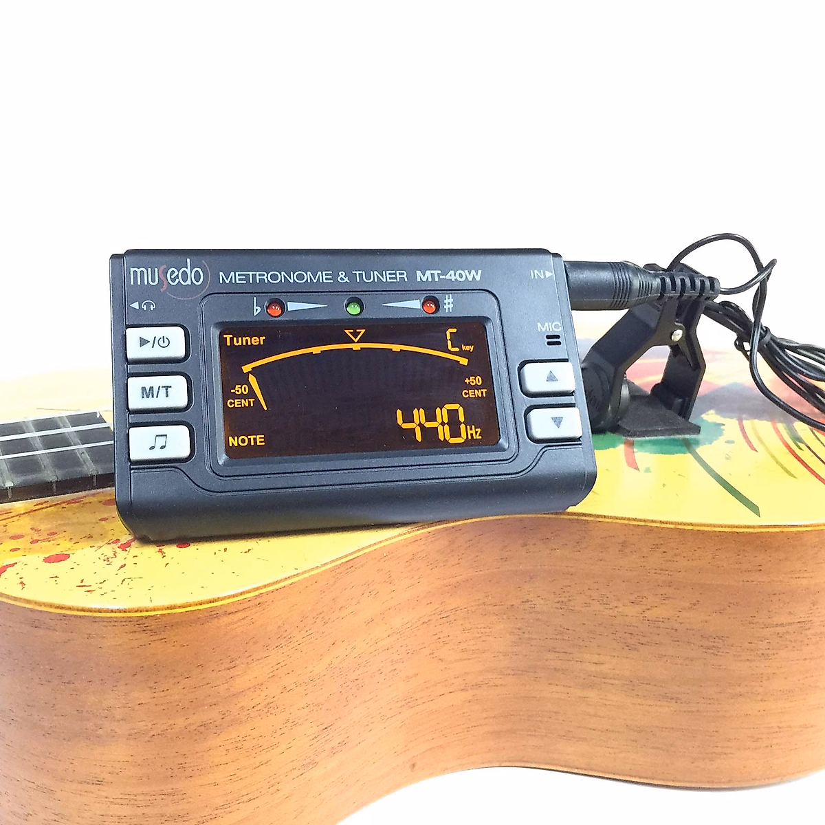 Musedo MT-40W 3-in-1 Digital Wind Instrument Tuner Metronome Tone Generator for Chromatic, Sax, Flute, Clarinet, Windwood. Battery Included (Black)